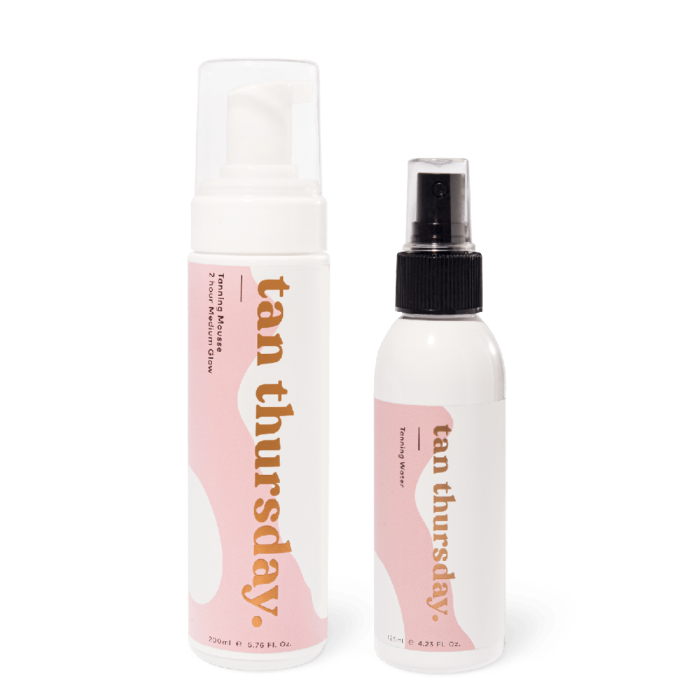 2 Hour Medium Glow Tanning Mousse + Tanning Water – Tan Thursday